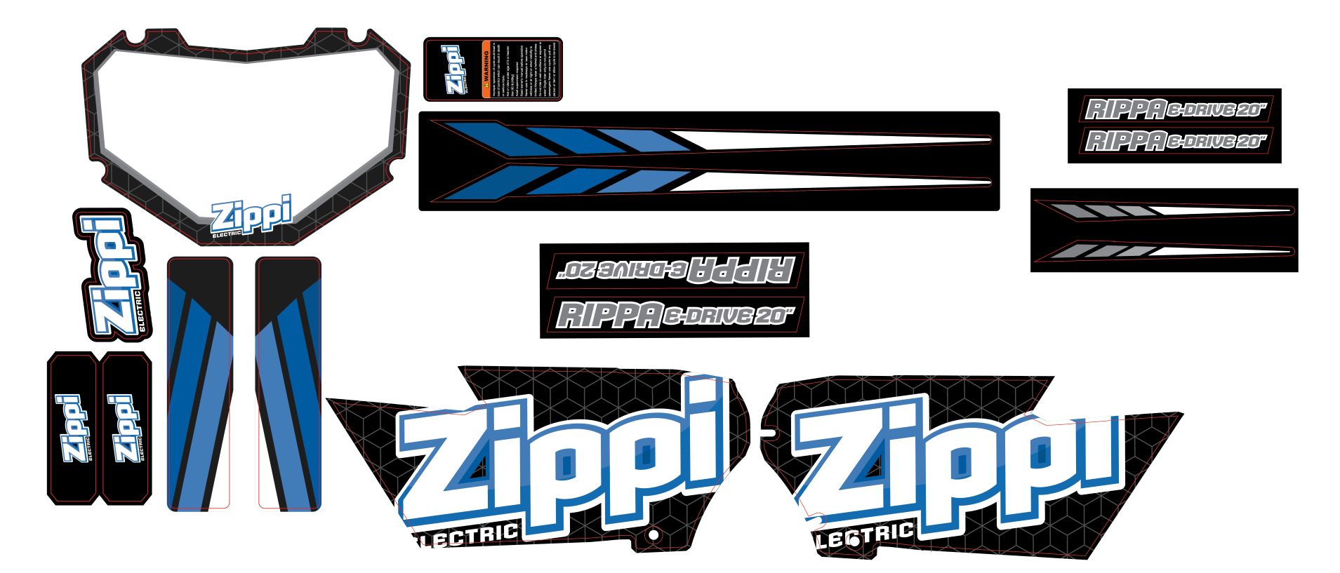Zippi Rippa e-Drive 20" - Sticker Set – Zippi Electric